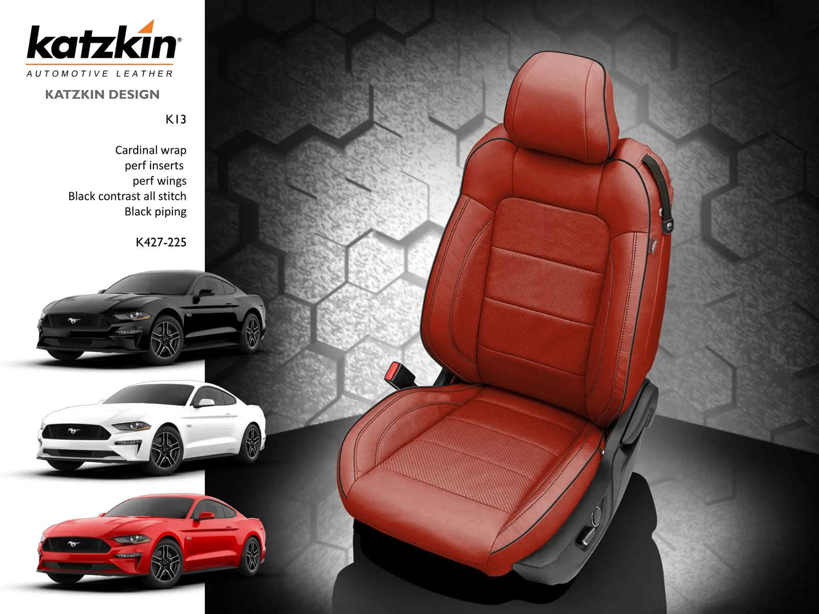 Mustang Leather Seats 2015-2023, Custom Built S550 with Katzkin Leather